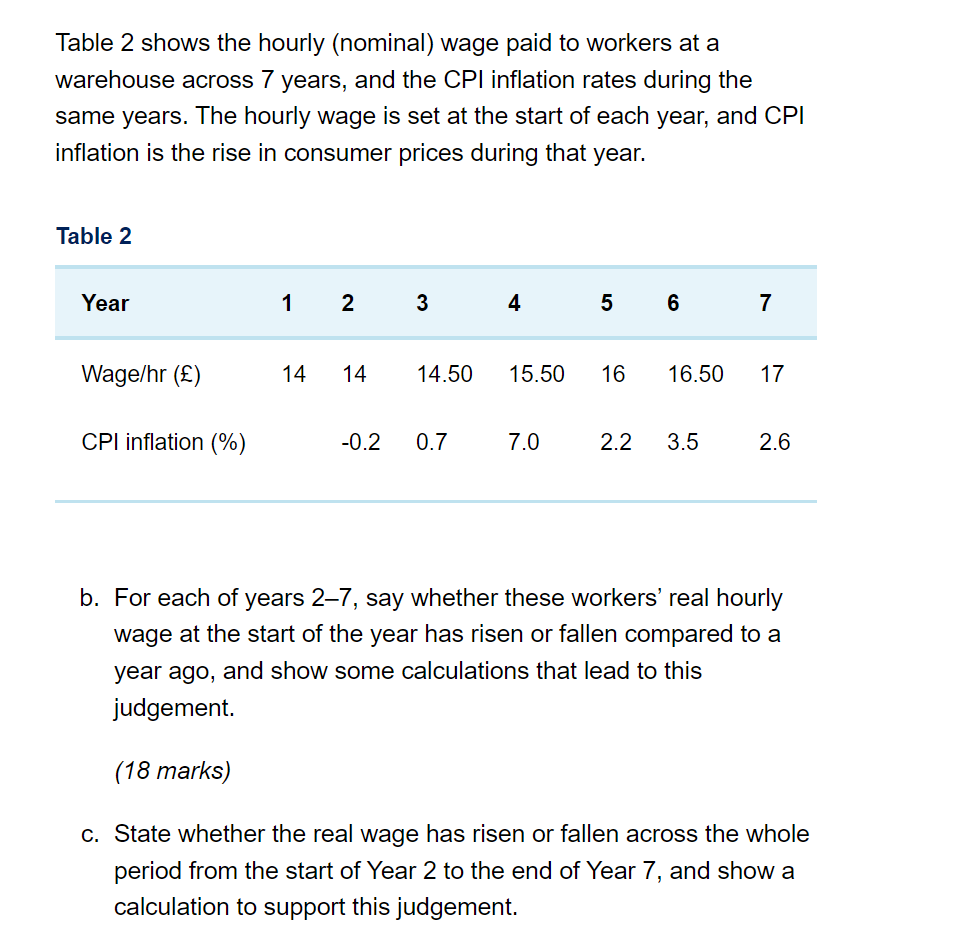 Solved Table 2 Shows The Hourly Nominal Wage Paid To 3748