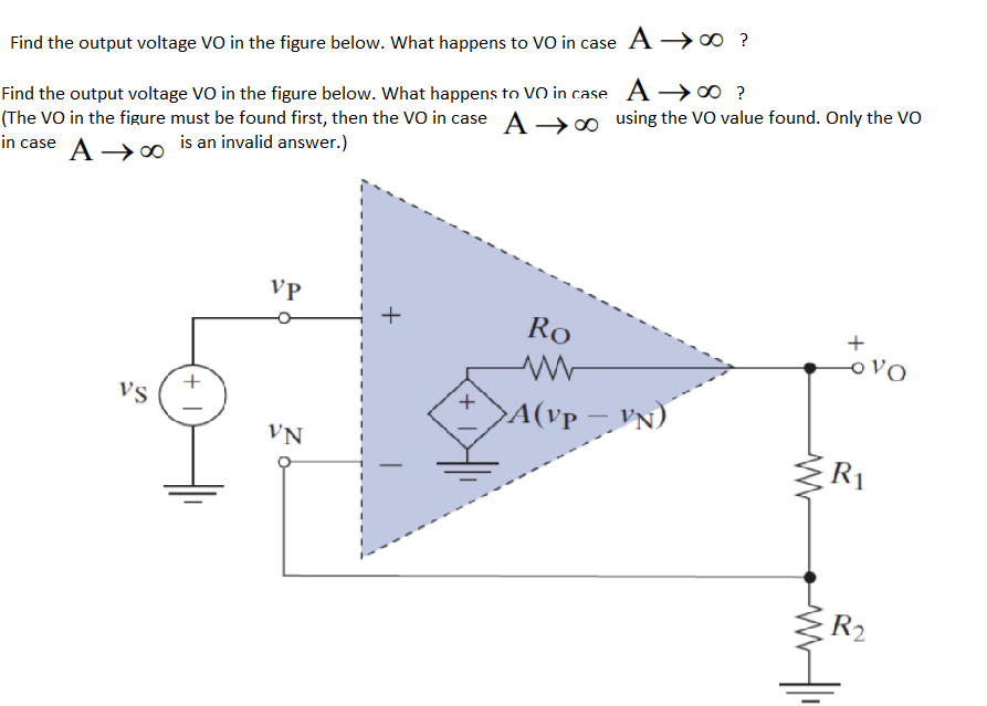 Solved Find the output voltage VO in the figure below. What | Chegg.com