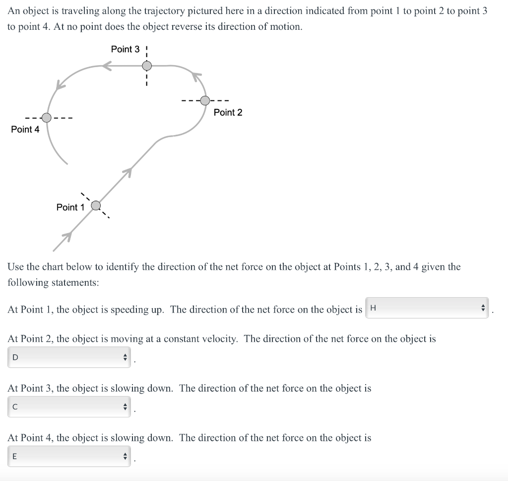 Solved An object is traveling along the trajectory pictured | Chegg.com