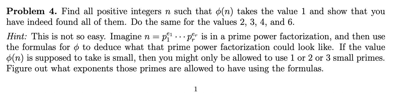 Problem 4. Find all positive integers n such that | Chegg.com