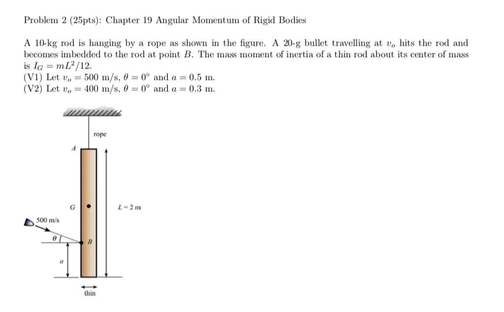 Solved Problem 2 (25pts): Chapter 19 Angular Momentum of | Chegg.com