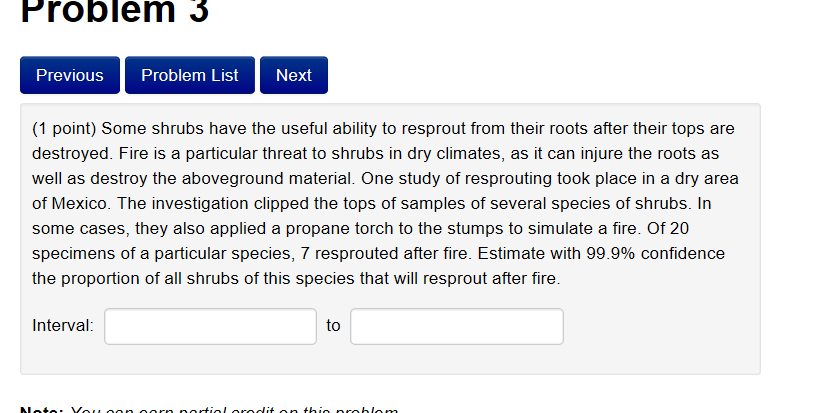 Solved Problem 3 Previous Problem List Next (1 point) Some | Chegg.com