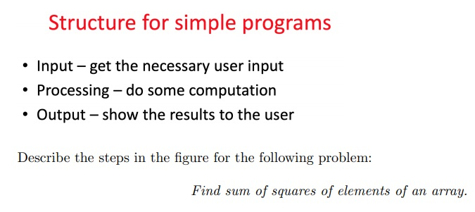 Solved Structure for simple programs Input-get the necessary | Chegg.com