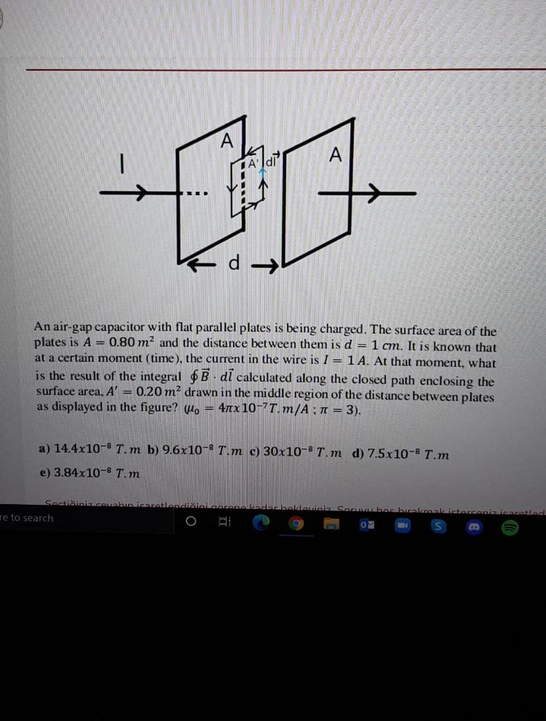 Solved AIT An air-gap capacitor with flat parallel plates is | Chegg.com