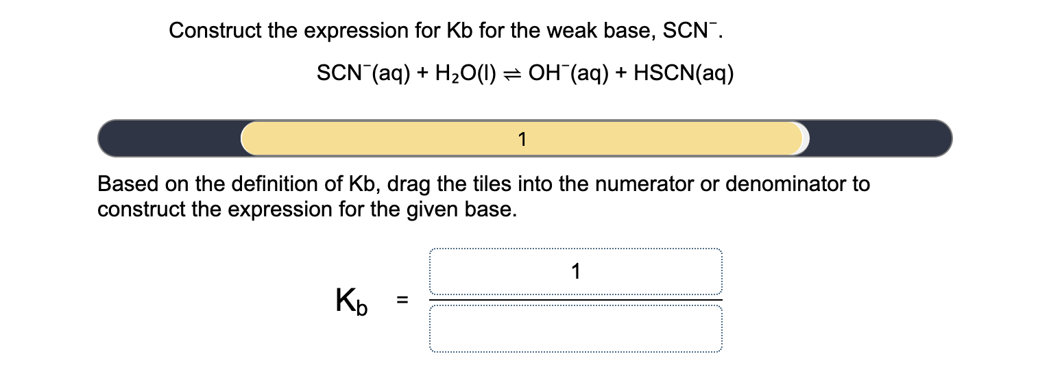 Solved Construct the expression for Kb for the weak base, | Chegg.com