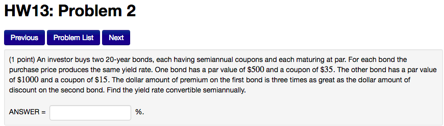Solved HW13: Problem 2 Previous Problem List Next (1 point) | Chegg.com