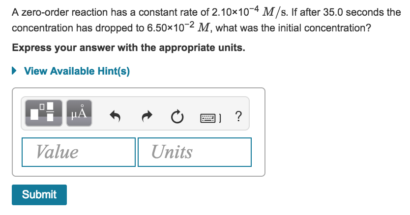 Solved A zero-order reaction has a constant rate of | Chegg.com