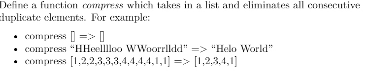 Solved Define a function compress which takes in a list and | Chegg.com