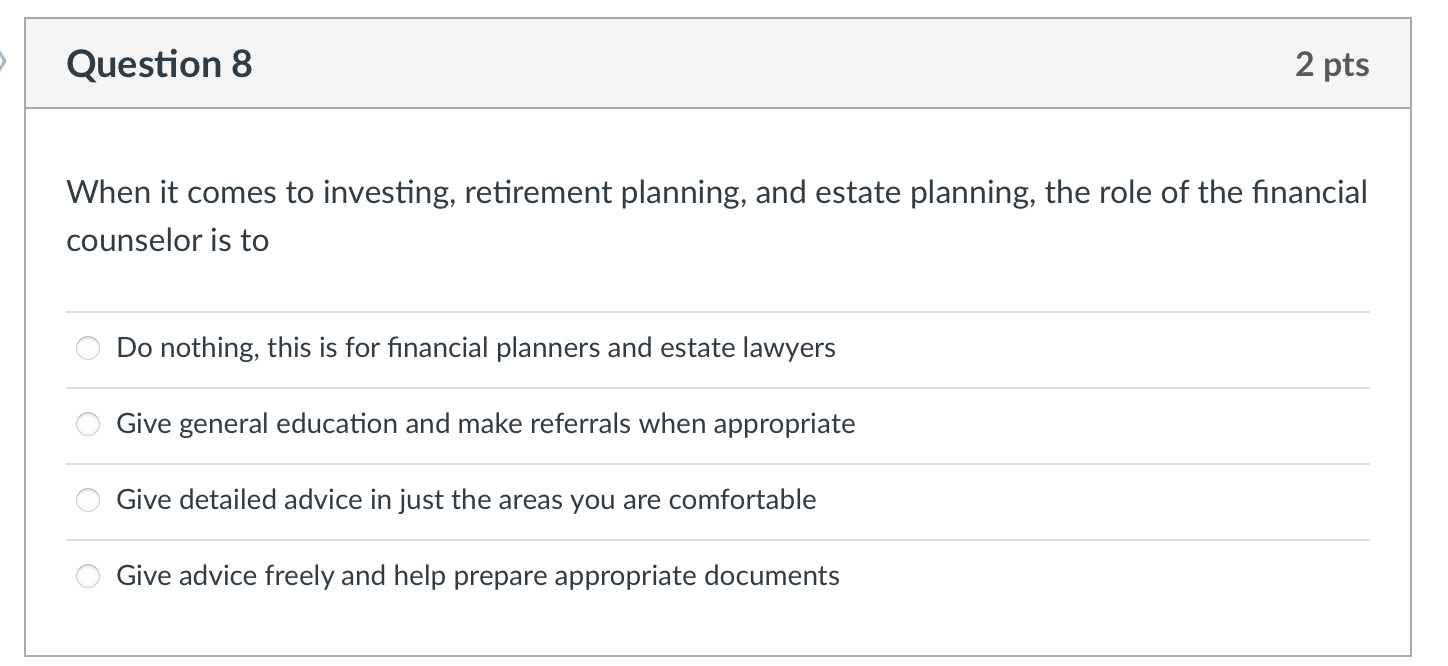 Solved When it comes to investing, retirement planning, and | Chegg.com