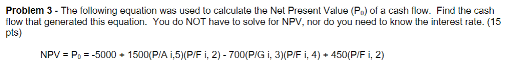 Problem 3 - The following equation was used to | Chegg.com