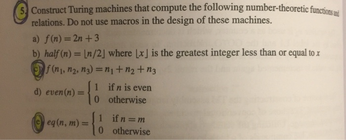 Solved SConstruct Turing machines that compute the following | Chegg.com