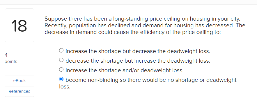 Solved 18 Suppose there has been a long-standing price | Chegg.com