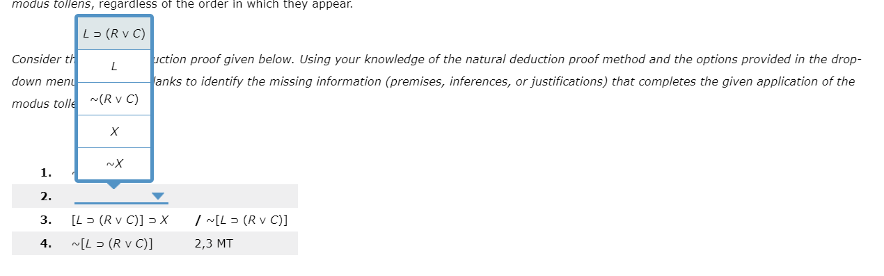 Solved 2. Rules of Implication - Modus Tollens (MT) Natural | Chegg.com