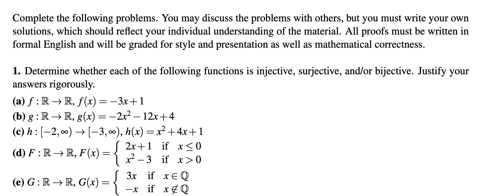 Solved This is a proper mathematical proofs class. Please | Chegg.com