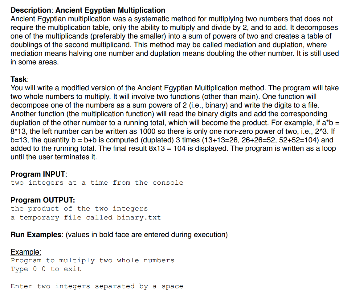 Description: Ancient Egyptian Multiplication Ancient | Chegg.com