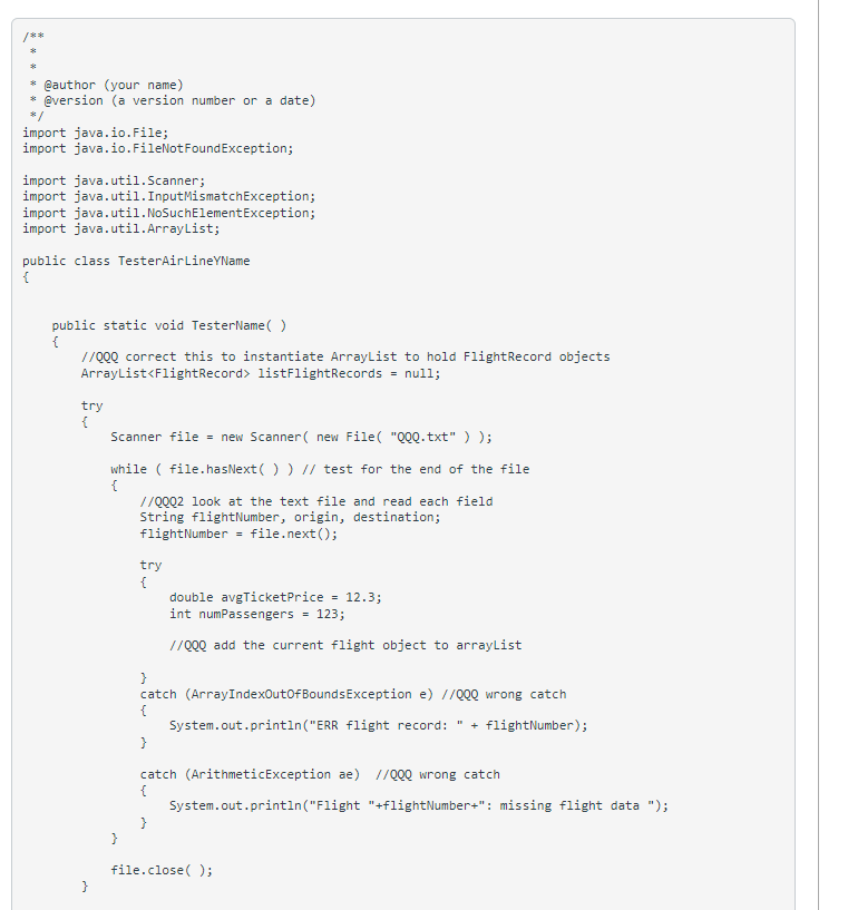 Solved Place these two files in your project: flights.txt ↓ | Chegg.com