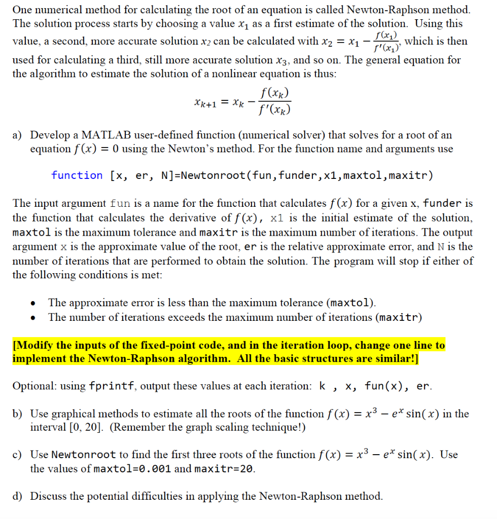 Solved function [x, er, n] = FixedPoint(g, x1, maxtol, | Chegg.com