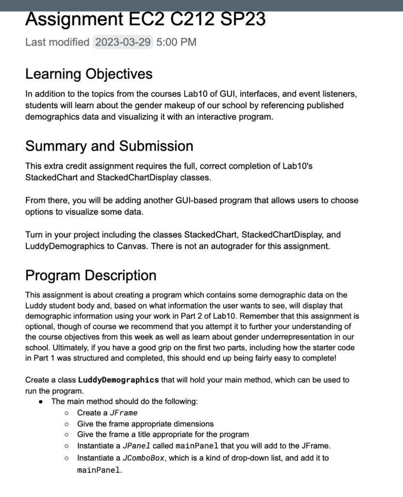 Solved Assignment EC2 C212 SP23 Last modified 5:00 PM | Chegg.com