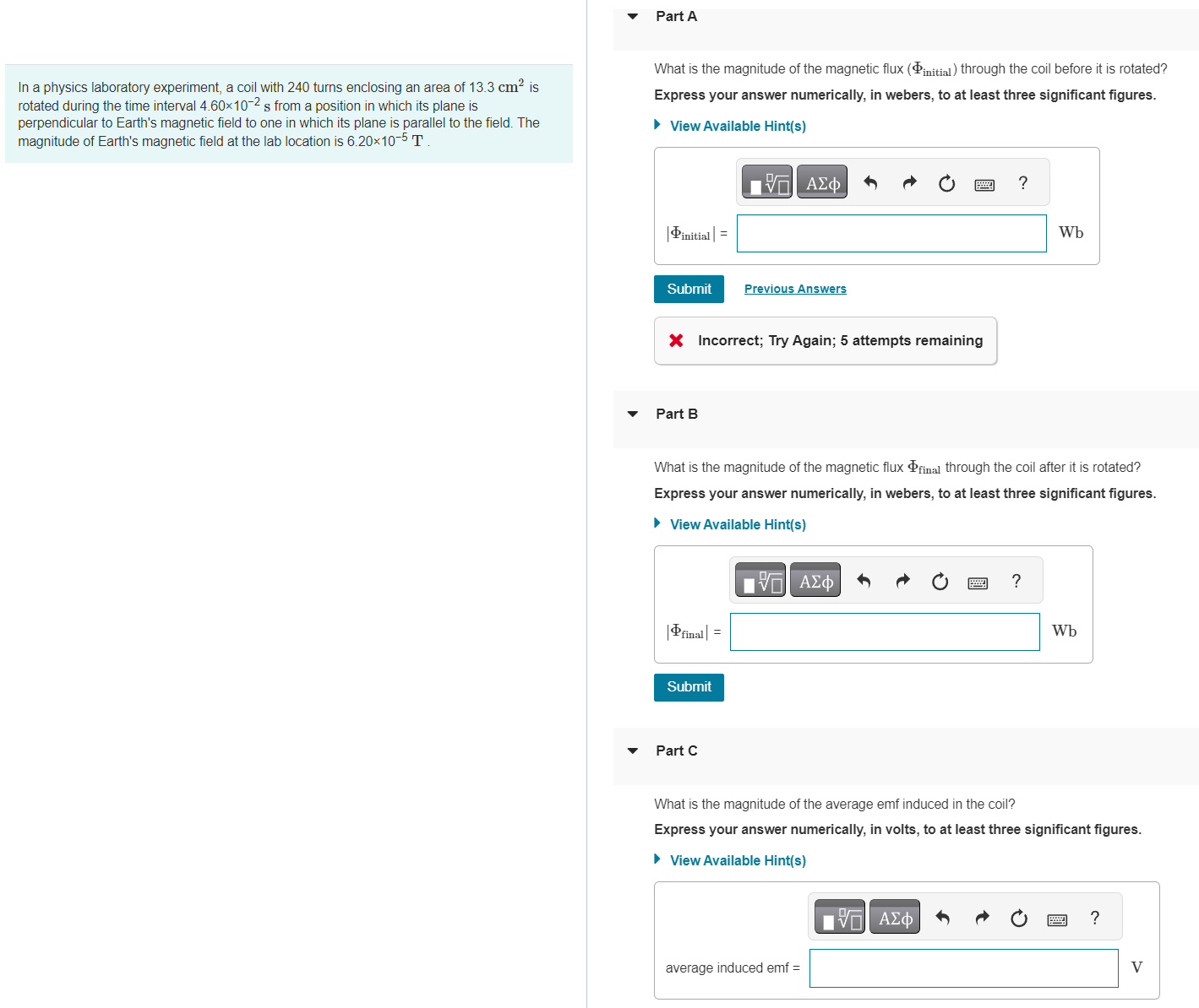 Solved In a physics laboratory experiment, a coil with 240 | Chegg.com