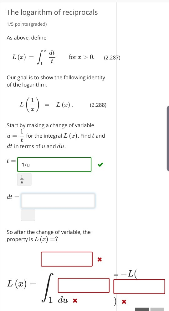 Solved The logarithm of reciprocals 1/5 points (graded) As | Chegg.com
