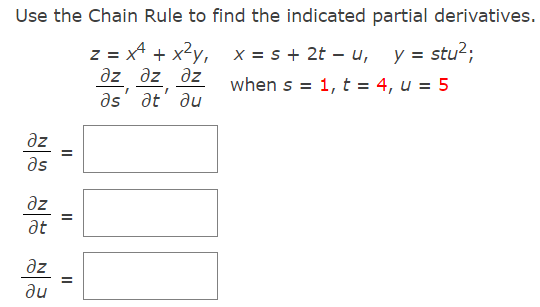 Solved Use the Chain Rule to find the indicated partial | Chegg.com