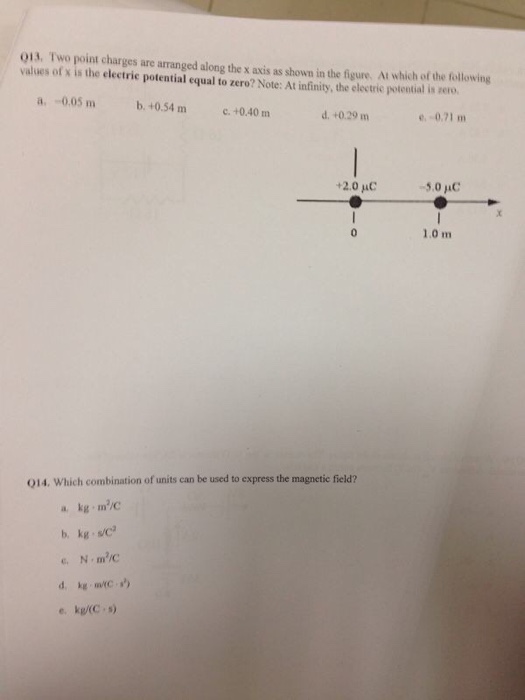 Solved Two point charges are arranged along the x axis as | Chegg.com