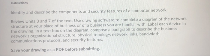 Solved Instructions Identify and describe the components and | Chegg.com