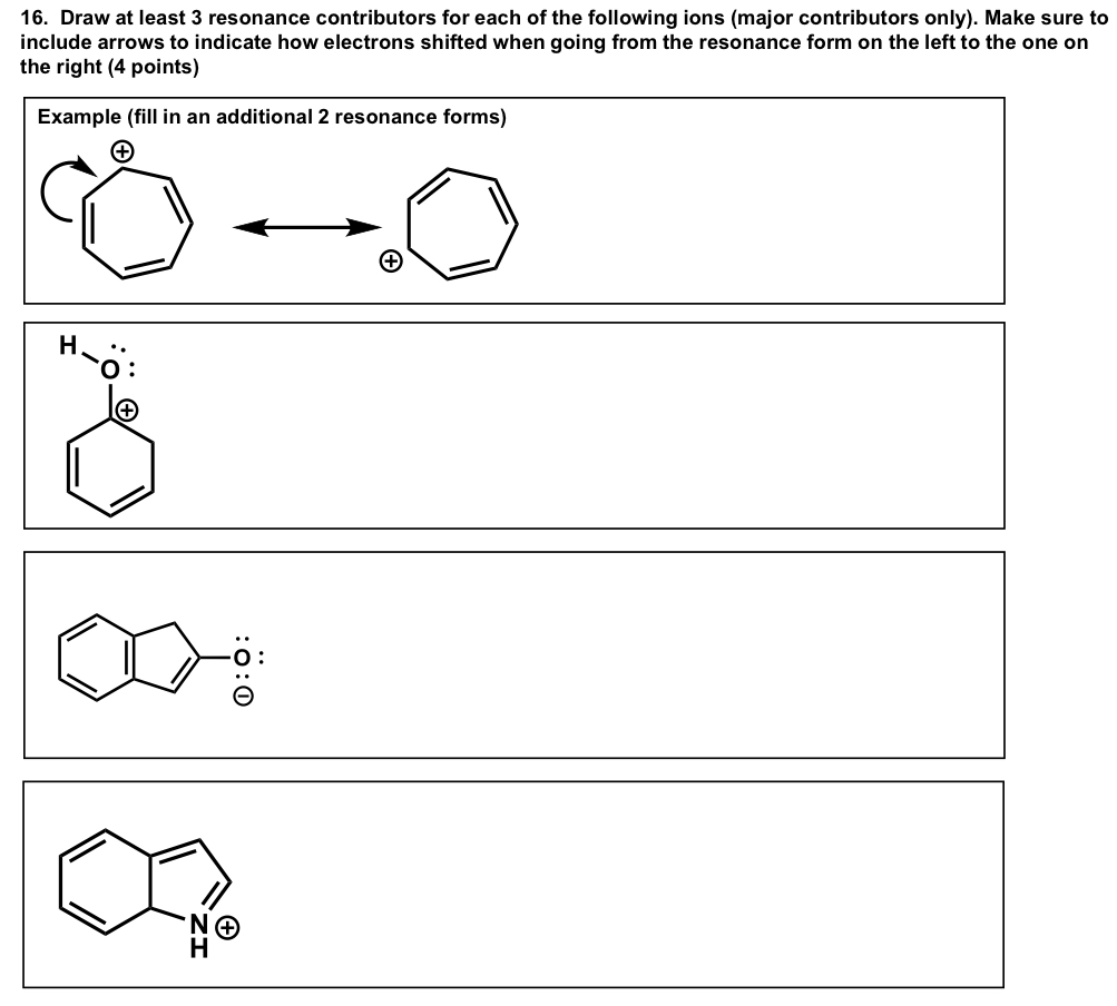 Solved Draw at least 3 ﻿resonance contributors for each of | Chegg.com