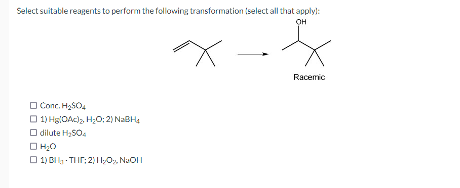 Solved Select suitable reagents to perform the following | Chegg.com Solved Select suitable reagents to perform the following | Chegg.com