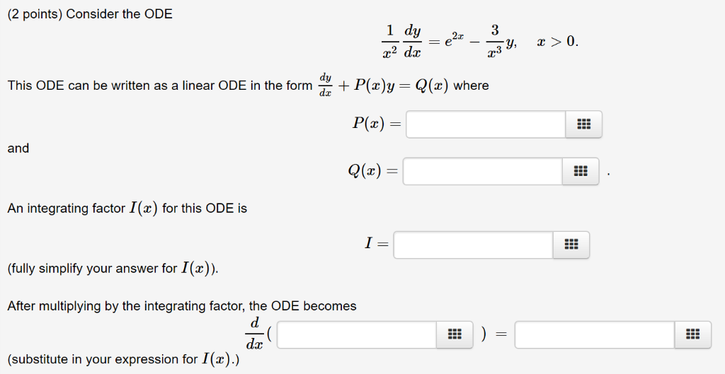 Solved Consider the ODE This ODE can be written as a linear | Chegg.com