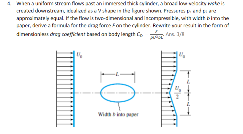 Solved When a uniform stream flows past an immersed thick | Chegg.com