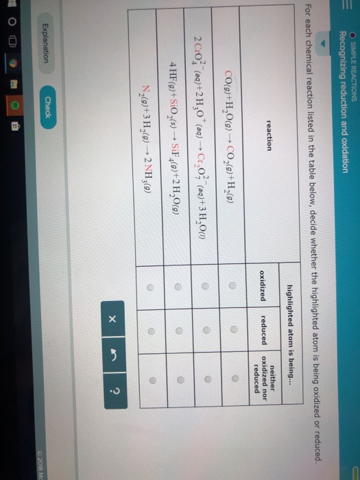Solved O SIMPLE REACTIONS Recognizing reduction and | Chegg.com Solved O SIMPLE REACTIONS Recognizing reduction and | Chegg.com