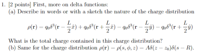 Solved 1. [2 points] First, more on delta functions: (a) | Chegg.com