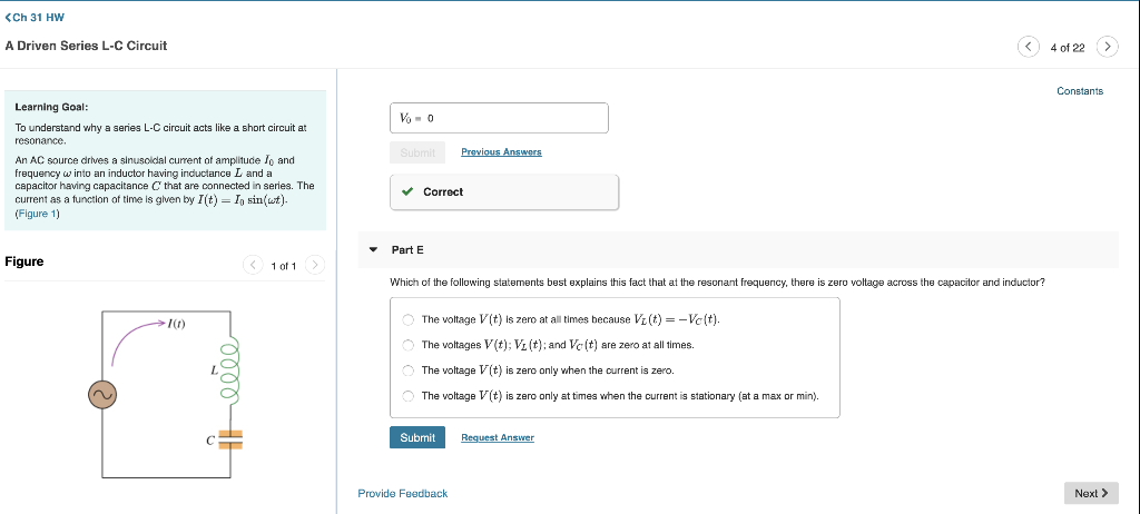 Solved Constants V - 0 Submit Previous Answers Learning | Chegg.com