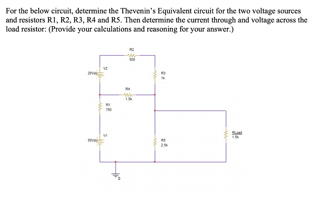 Solved For the below circuit, determine the Thevenin's | Chegg.com