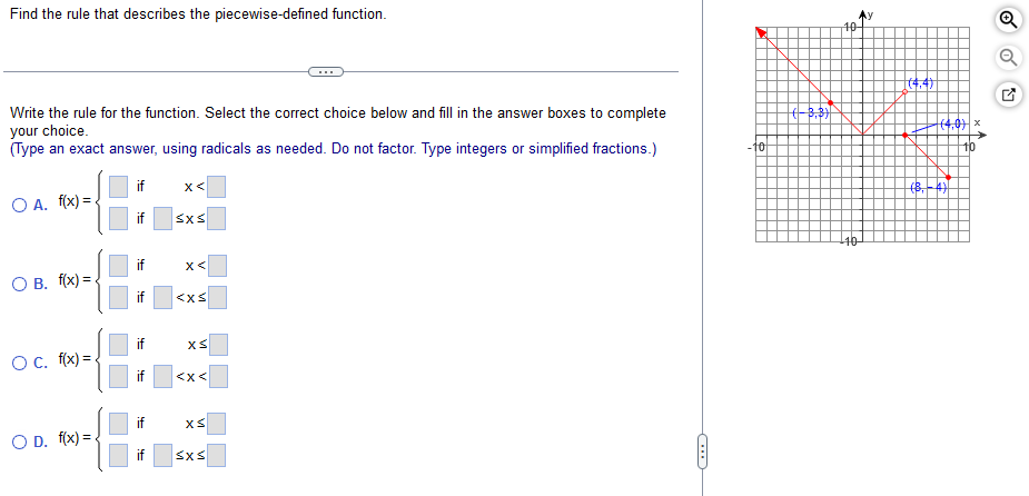 Solved Find the rule that describes the piecewise-defined | Chegg.com