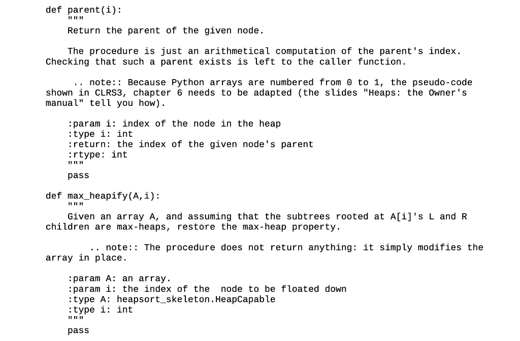 Solved This asks you to write a HeapSort implementation in | Chegg.com