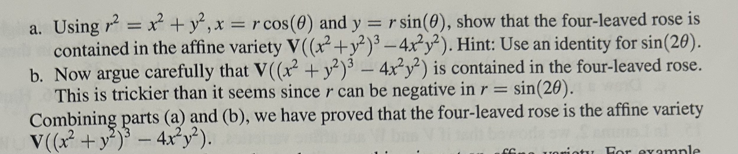 Solved a. ﻿Using r2=x2+y2,x=rcos(θ) ﻿and y=rsin(θ), ﻿show | Chegg.com