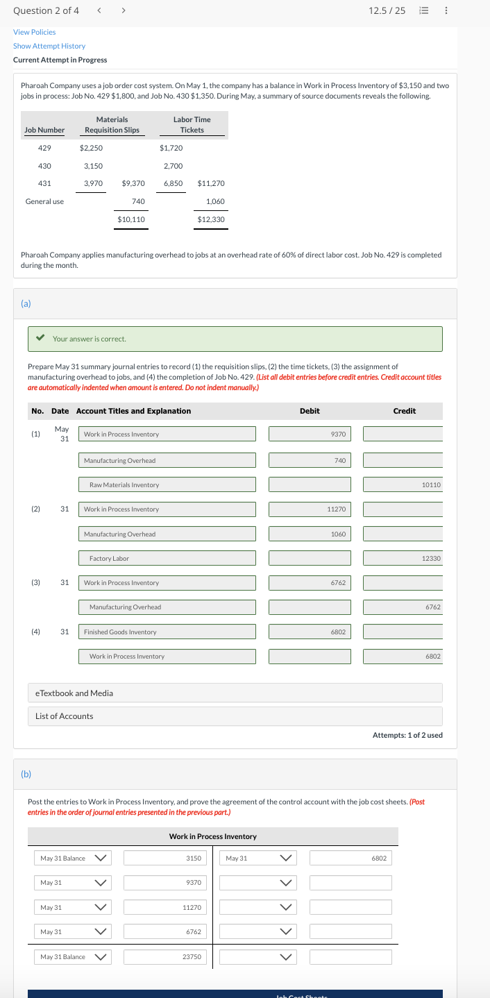 Solved Pharoah Company uses a job order cost system. On May | Chegg.com Solved Pharoah Company uses a job order cost system. On May | Chegg.com