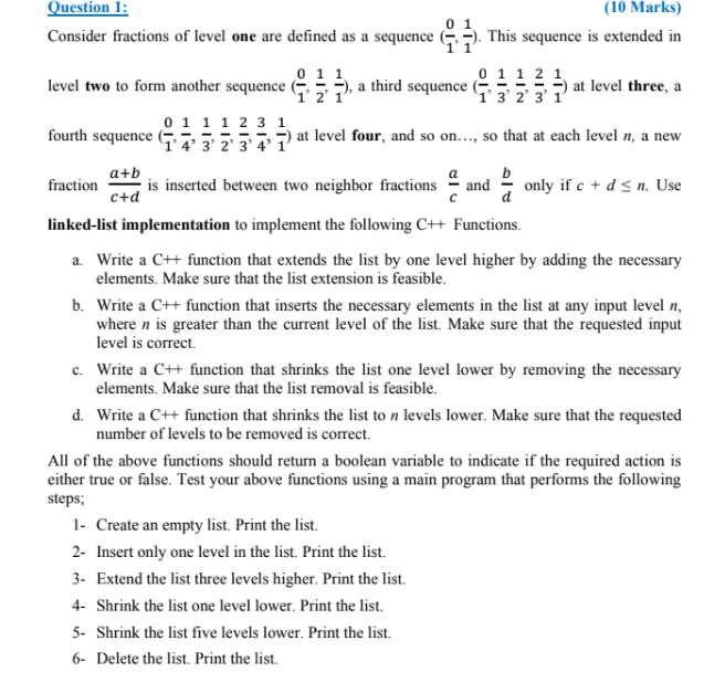 Can you solve this question using C++ (Linked | Chegg.com