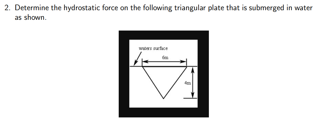Solved 2. Determine the hydrostatic force on the following | Chegg.com