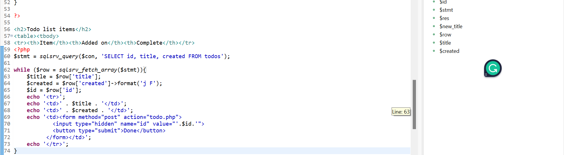 Solved Compulsory Task 1 Alter the todo.php script to keep | Chegg.com