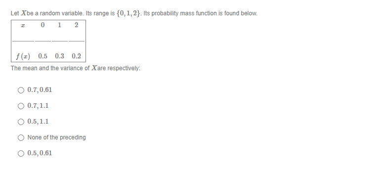 Solved Let Xbe a random variable. Its range is {0,1,2}. Its | Chegg.com