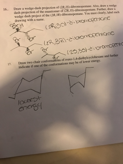 Solved 16.. Draw a wedge-dash projection of | Chegg.com