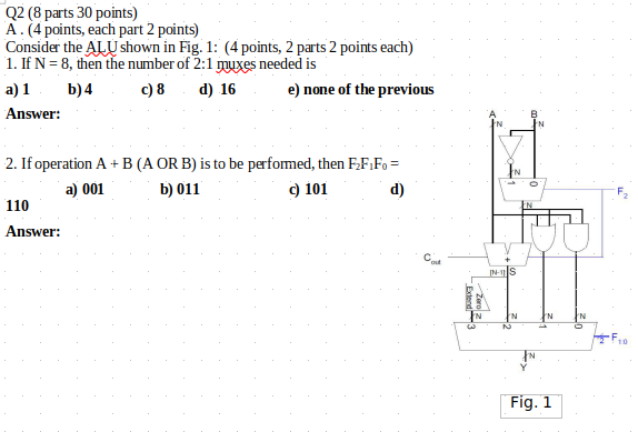 Solved Q2 (8 parts 30 points) A . (4 points, each part 2 | Chegg.com