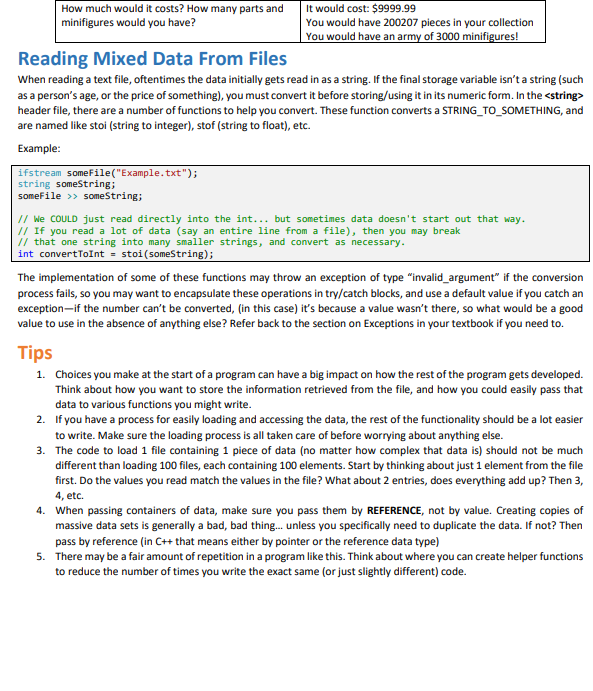 Solved Lab 4 - File I/O Overview For this assignment, you | Chegg.com