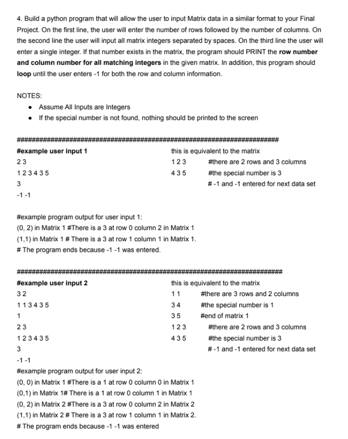 Solved 4. Build a python program that will allow the user to | Chegg.com