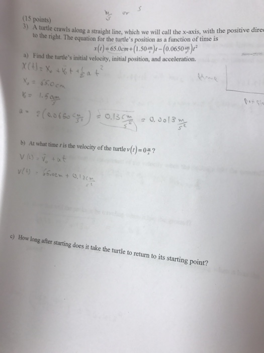 Solved A Turtle crawls along a straight line, which we will | Chegg.com