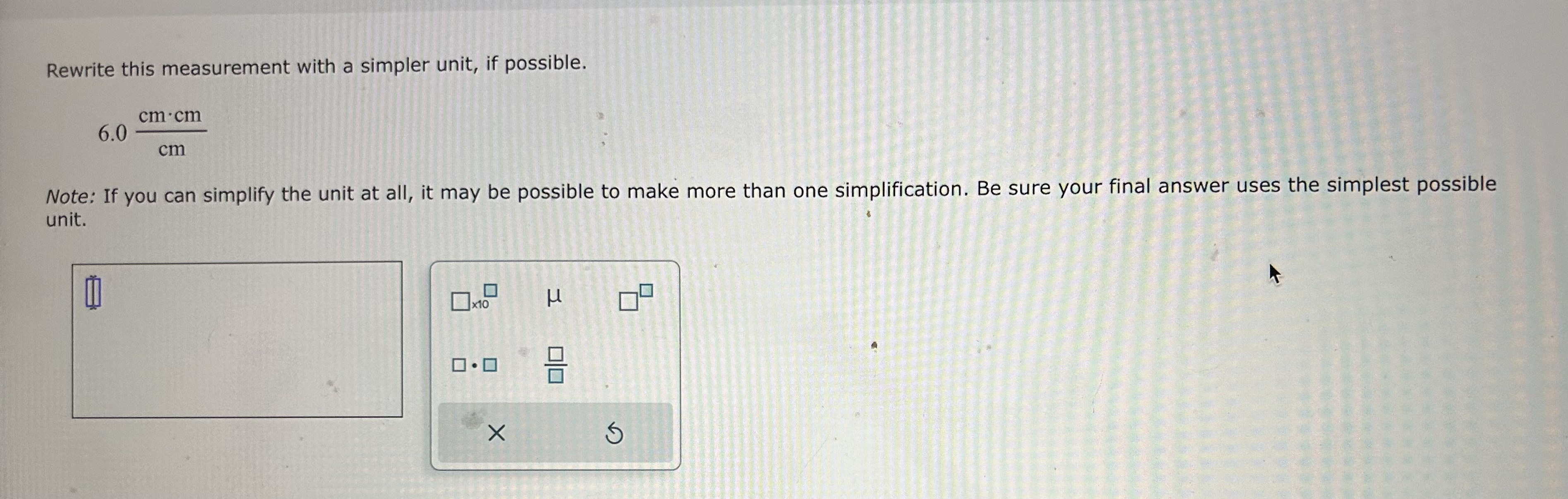 Solved Rewrite this measurement with a simpler unit, if | Chegg.com