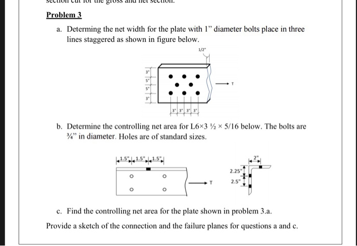 Solved Problem 2. Determine the gross and net area for, a. | Chegg.com